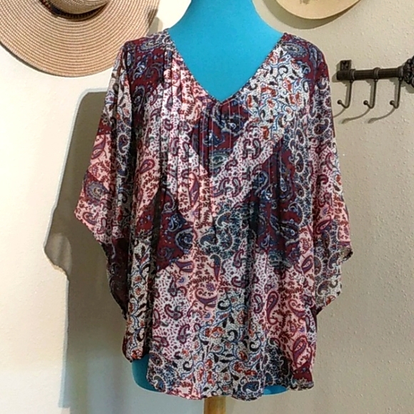 WORLD UNITY | Tops | World Unity Pleated Paisley Top | Poshmark